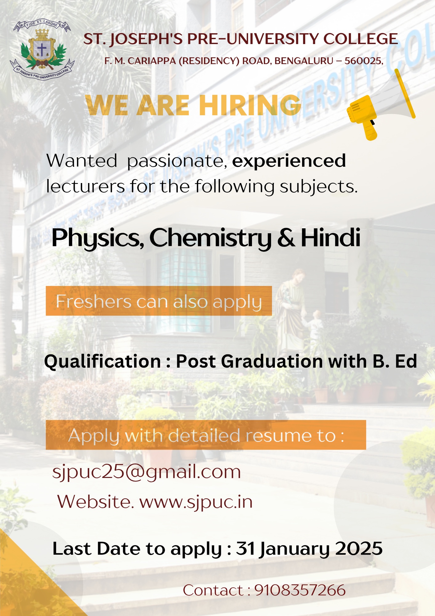 St. Joseph's Pre-University College Bangalore